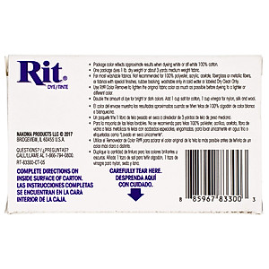 All Purpose Concentrated Rit Dye Powder Single Pack for Clothing, Décor, and Crafts – Black