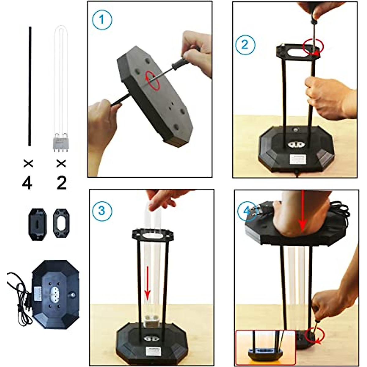 BAIMNOCM Germicidal UVC Lamp Light 38W UV Light sanitizer Ozone Disinfection lamp with Remote Control Timer for Car/Household/Pet Area