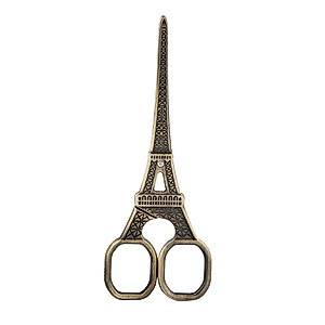 Stainless Steel Scissors DIY Fashionable Eiffel Tower Shape Sewing Shears Art Work Dresser Embroidery Tool Scissor(bronze)