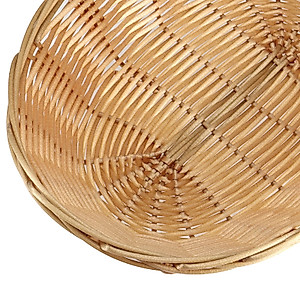 SINJEUN 20 Pack Wicker Bread Basket, Handwoven Oval Plastic Basket, Woven Tabletop Fruit Vegetables Food Serving Basket for Home, Kitchen, Restaurant, Light Brown