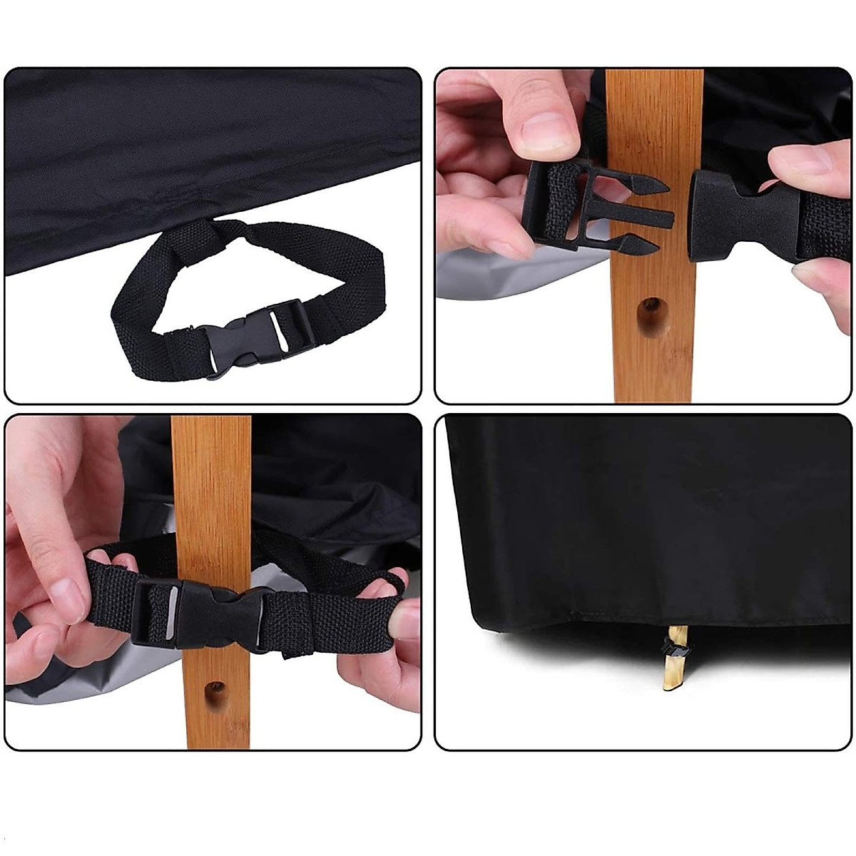 Patio Furniture Covers, Outdoor Waterproof Patio Table Furniture Set Covers, Rectangular Table and Chair Set Cover, Outdoor Sectional Sofa Set Covers with 4 Windproof Buckles 300x240x90cm(LxWxH)