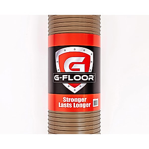 G-Floor for Pets Ribbed Channel Protective Vinyl Floor Covering for Hardwood, Concrete, and Low-Pile Carpet - 5ft x 10ft Sandstone
