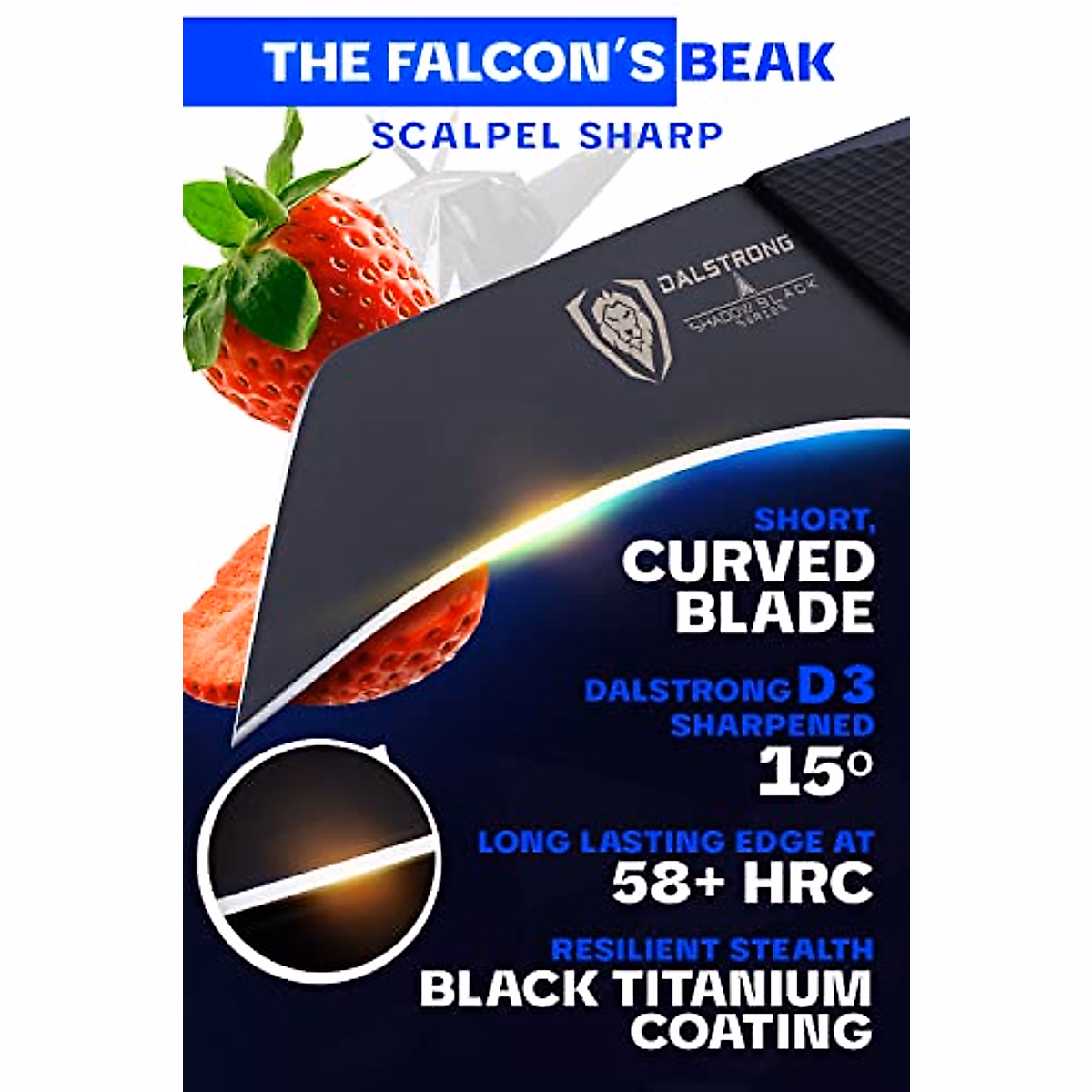 Dalstrong Bird's Beak Paring Knife - 2.75 inch- Shadow Black Series - Black Titanium Nitride Coated - High Carbon - 7CR17MOV-X Vacuum Treated Steel Cooking Kitchen Chef Knife - Sheath - NSF Certified