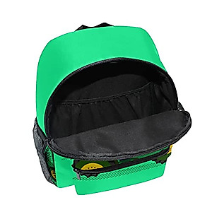 Fisyme Toddler Backpack Tractor Green School Bag Kids Backpacks for Kindergarten Preschool Nursery Girls Boys, M