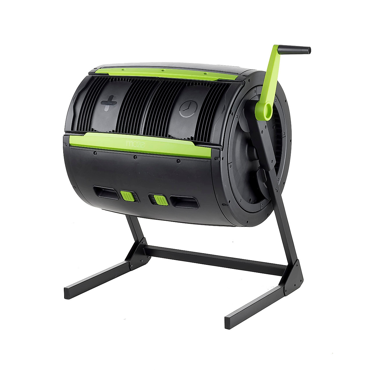 Maze 65 Gallon Outdoor Compost Bin Tumbler for Food Waste - Outdoor Compost Bin for Kitchen Garden & Homestead - Heavy Duty Dual Chamber Waste Recycling Machine