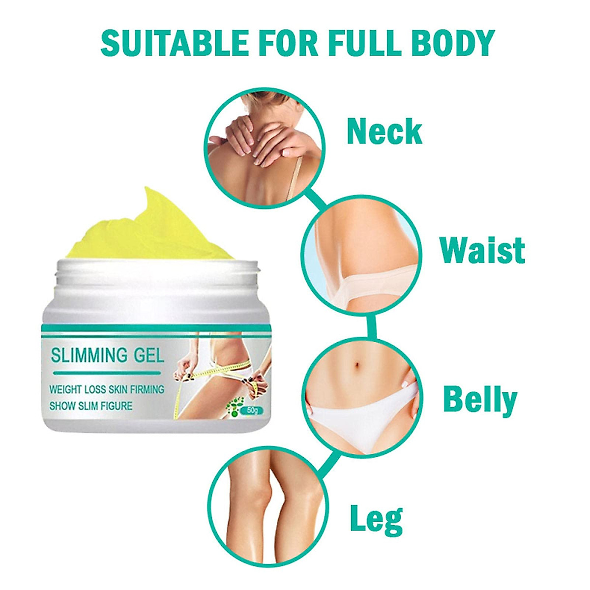Slimming Cream, Navel Arm Leg Belly Ginger Fat Burning Cream, Weight Loss Skin Firming Moisturizing Massage Gel for Cellulite, Soothing, Relaxing, Tightening & Slimming (50g)