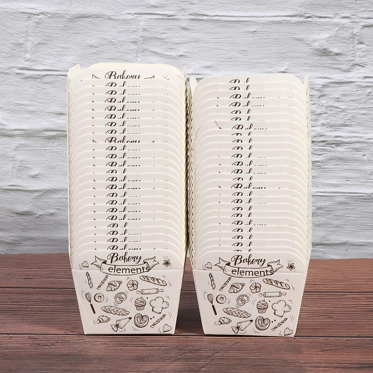 TOYANDONA 100pcs Paper Baking Cup Small Square Cake Wrappers Cupcake Liners Desserts Holders Muffin Cases for Weddings Birthdays Baby Shower (White Coffee)