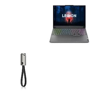 BoxWave Cable Compatible with Lenovo Legion Slim 5 AMD (RTX 4050) - USB Type-C Keychain Charger, Key Ring USB Type-C to Type-A 8 in USB Cable - Jet Black