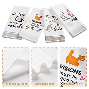 DDOFAH Funny Cat Kitchen Towels Cat Lover Gifts for Women Dish Towels Set of 4 Cat Mom Gifts Cat Sayings Tea Towels Housewarming Gifts for New Home Decor