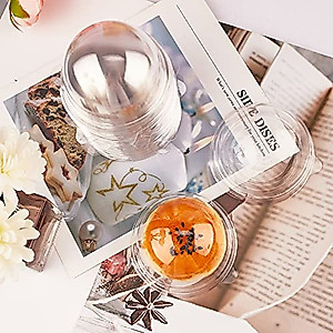 Zezzxu 50 Pack Mini Bundt Cake Containers Clear Plastic Cupcake Box with Dome Lids for Chocolate Covered Cookies, Muffin, Cheesecake, Mooncake and Other Mini Desserts (Clear Base)
