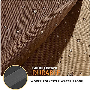 Heavy Duty Oxford Patio 3-Seater Sofa Cover,Outdoor Couch Cover,100% Waterproof Heavy Duty Patio Furniture Covers,Outdoor Couch Cover with Air Vents and Handles (White Coffea, 76W*32.7D*33H inch)