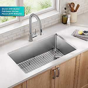KRAUS Fairlane 33-inch Undermount Single Bowl 18-Gauge Stainless Steel Kitchen Sink, KHU640-33