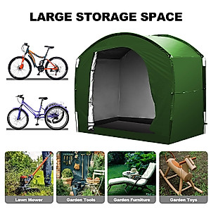 Bike Storage Tent Portable Shed Cover for Bikes, Lawn Mower, Garden Tools, Waterproof Outdoor Backyard Storage Tent Shelter