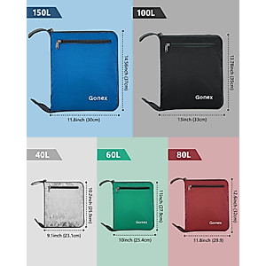 Gonex 60L Foldable Travel Duffel Bag Water & Tear Resistant, Black