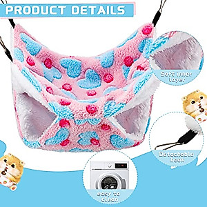 Sadnyy 10 Pieces Guinea Pig Rat Hammock Double Layer Ferret Sleeping Bed Toys Small Animal Hanging Cage Warm Hammock for Ferrets Chinchilla Reptile Glider Squirrel Hideout Play Sleep(Fresh Pattern)