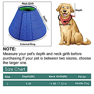 Dog Recovery Cone Collar After Surgery, Adjustable Soft Dog Cone Collar, Elizabethan Collar for Dogs Anti-Bite, Breathable Dog Cones for Dogs Anti-Lick Protective Wound(Neck:14.96-17.32")