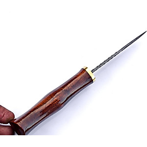 GLORIUS CRAFT Handmade Damascus Hunting Knife with Leather Sheath - Ideal for Skinning, Camping, Outdoor -Fixed Blade Bushcraft Knife with Walnut Wood Handle - Predator Hunter,