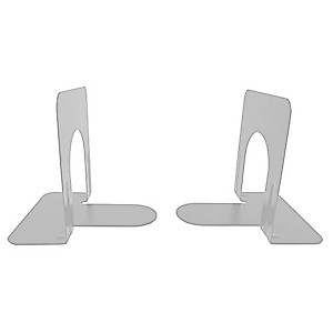 Clipco Premium Book Ends with Anti-Slip Pad 5-inch (Pack of 6) (White)