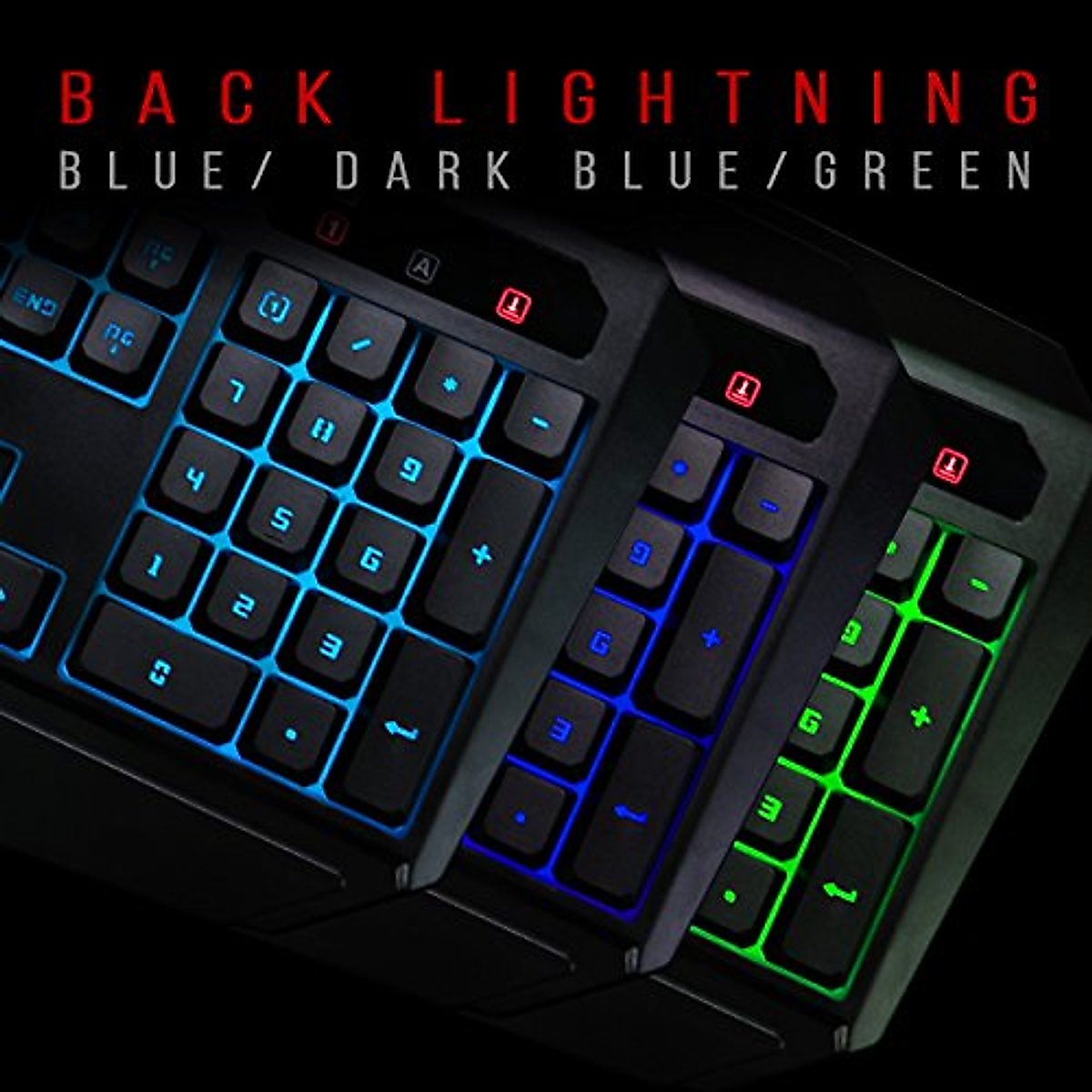BLOODY B188 8-Key Light Strike (LK) Optical Mechanical Gaming Keyboard – Tri-Color LED Backlit – Smooth/Linear Black Switch