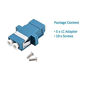 YIENFBEV LC Fiber Optic Adapter - LC to LC Duplex Singlemode Coupler - 5 Pack - Blue