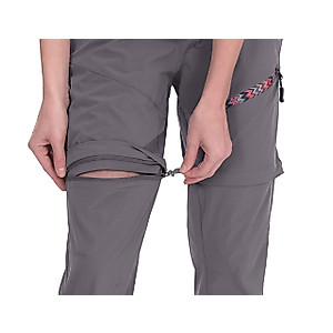 Little Donkey Andy Women's Hiking Pants Lightweight Convertible Zip-Off Pants Quick Dry UPF 50 Steel Gray Size 2XL