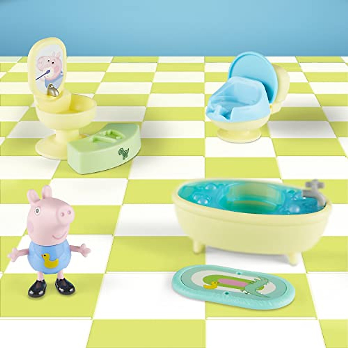 Peppa Pig Peppa's Adventures George’s Bathtime Accessory Set Preschool Toy, George Pig Figure and 6 Accessories, for Ages 3 and up