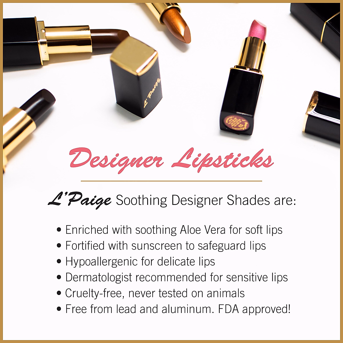 L'Paige L45 - ICY MAUVE Designer Lipstick | Aloe Vera Based, Long-lasting, Moisturizing