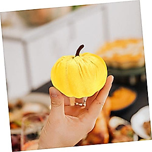DECHOUS 24 Pcs Fabric Pumpkin Ornament Farmhouse Pumpkin Desktop Pumpkin Ornament Halloween Mini Pumpkins Decor for Home Fabric Pumpkins for Decorating Foam Dining Table Vegetable