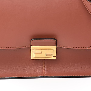 Fendi Kan U Rust Brown Calfskin Leather Large Shoulder Bag 8BT314
