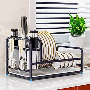 PDGJG Multifunctional Dish Drainer Cutlery Cup Drying Holder Rack Stainless Steel Drainer Tray Kitchen for Kitchen Ware ( Color : D )