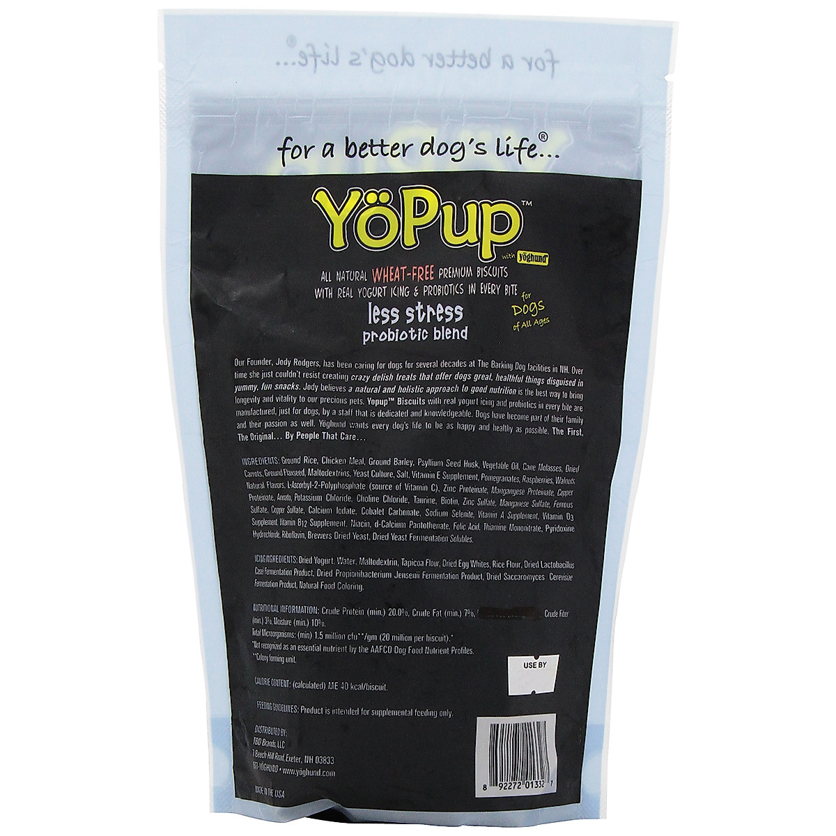 Yoghund Yopup Chill Out Wheat Free Biscuits With Yogurt Probiotic Icing For Pets, 7-Ounce