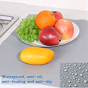 Shelf Liner, Drawer Liners for Kitchen,Non Adhesive Water Resistant, Strong Grip,Easy Clean and Trim, Smooth Surface Liners for Kitchen Cabinets, Shelves, Pantry (Grey, 11.8 inches x 59 inches)