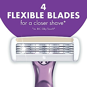 BIC Soleil Escape Women's Disposable 4-Blade Razors, Bikini Line Razor with Lavender & Eucalyptus Scented Handles, 12-Pack