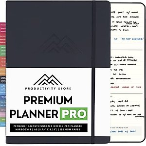 Best 2023 Planner Weekly and Monthly 5x8 | Goal, Business & Productivity Planner | Undated Daily 2023 Planner With To Do List, Habit Tracker & Planner Stickers | Productivity Store Planner PRO (Black)