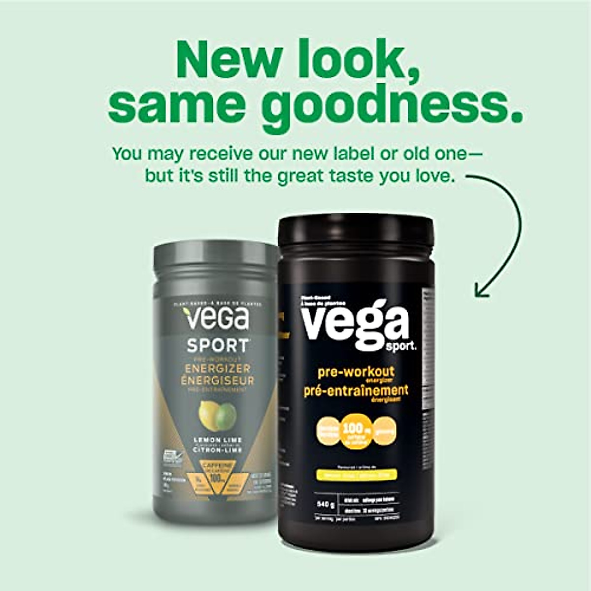 Vega Sport Pre-Workout Energizer Acai Berry (19oz, 30 Servings) - Vegan, Gluten Free, All Natural, Pre Workout Powder, Non GMO