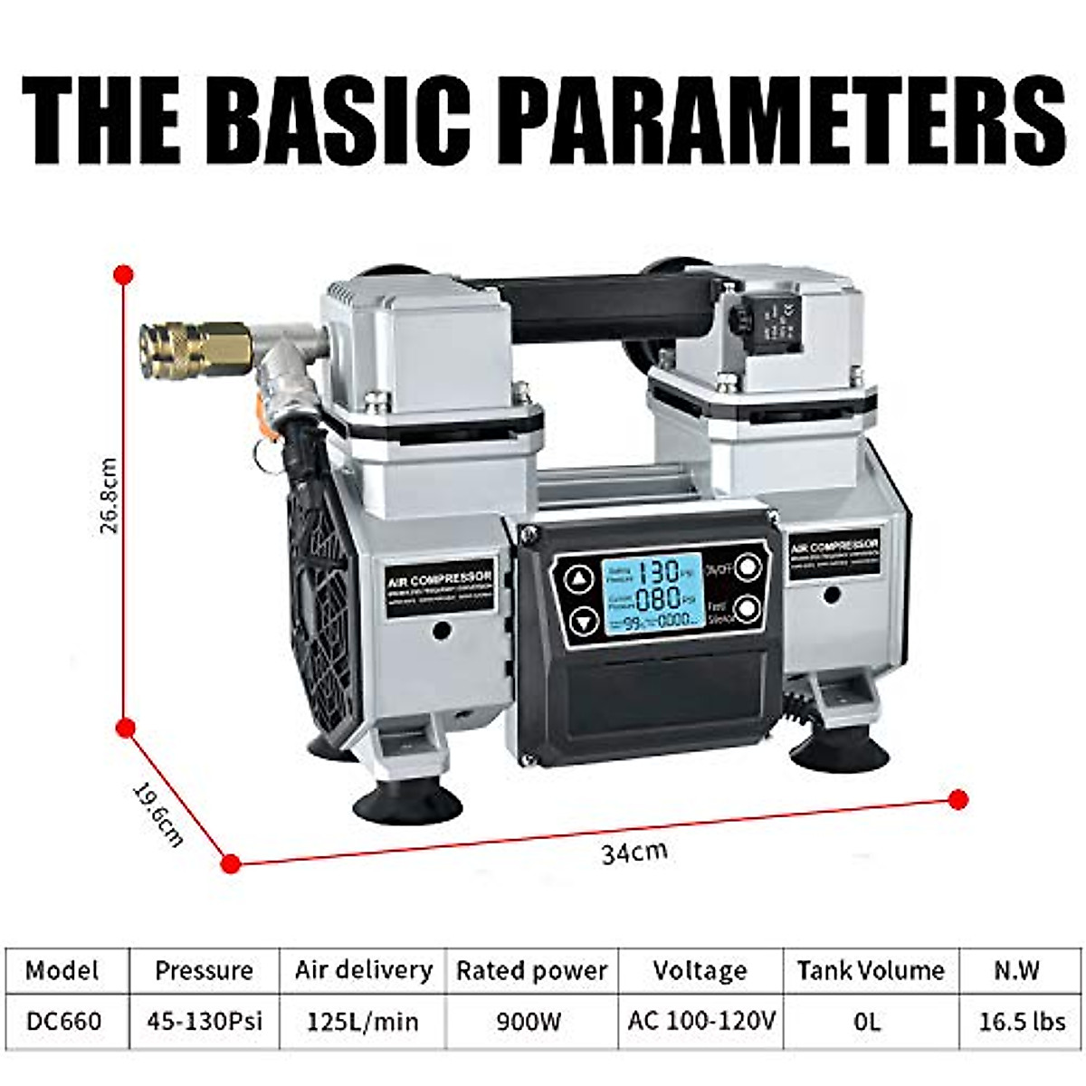 TC·BL Portable Air Compressor 110V,Ultra Quiet Air Compressor Oil Free and Lightweight Small Air Pump