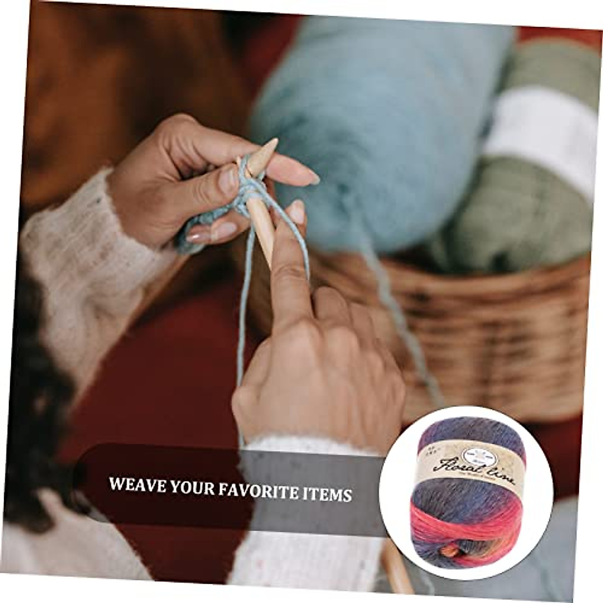 FAVOMOTO 1 roll Floss Crochet D Weaving Rainbow and Scarf Yarns Kit Bulk Balls Soft Threads Color Shawl Supplies for Hat Yarn Handmade Hand- Hand-Knitted Segment Knitwear DIY Cross