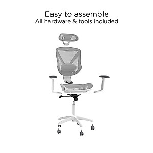 Union & Scale Flexfit Dexley Ergonomic Mesh Swivel Task Chair, Gray (UN61365)