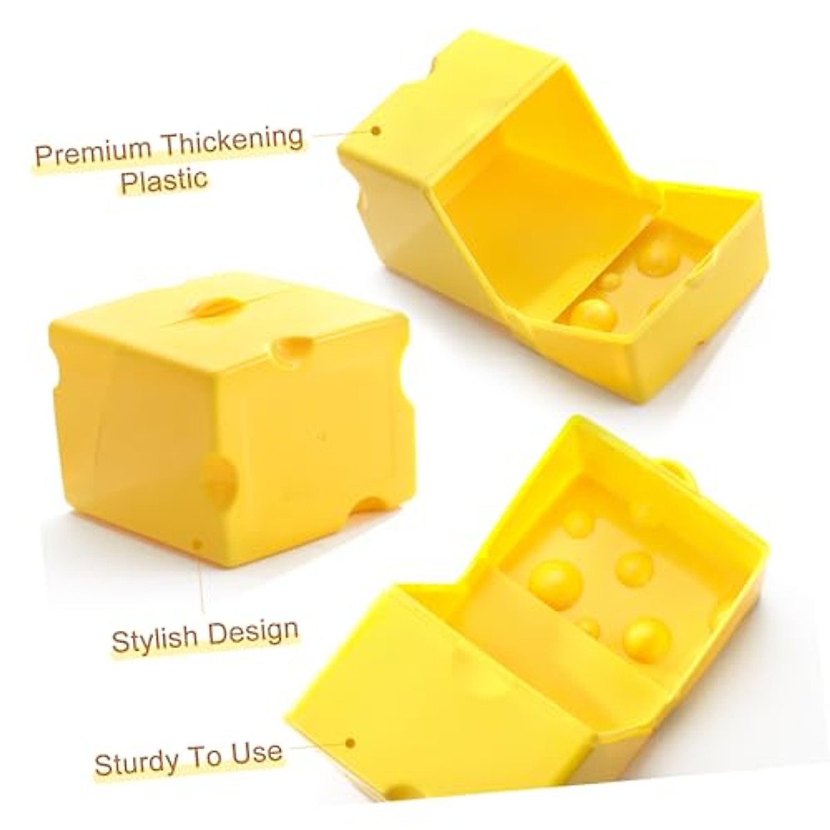 STOBAZA Sliced Cheese Storage Container, Sliced Cheese Container with Flip Lid Cheese, Cheese Slice Crisper Refrigerator Storage Rack Clamshell for Kitchen
