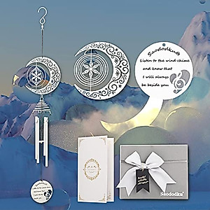 Saododku Wind Chimes for Outside as Gifts, 20 Inch Memorial Wind Chimes with Unique Star Moon Design, Sympathy Wind Chimes Outdoor Clearance as Gratitude/Appreciation/Thank You Gifts