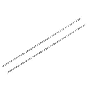 uxcell HSS(High Speed Steel) Extra Long Twist Drill Bits, 2.5mm Drill Diameter 160mm Length for Hardened Metal Woodwork Plastic Aluminum Alloy 2 Pcs