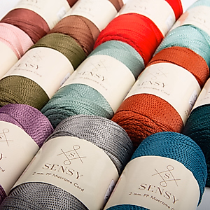 Sensy Premium 2mm 251 Yards Polyester Rope 100% Polypropylene Cord Macrame Cord 2mm Crochet Bag Cord Macrame Rope Crochet Thread Gift for Knitter (Copper)