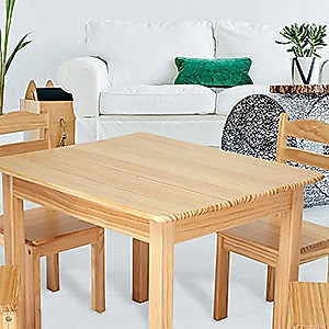 Kinfant Kids Wooden Activity Table and 4 Chairs, 5-Piece, Ideal for Arts & Crafts, Snack Time, Homework