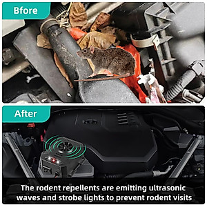 2024 Upgraded Car Mouse Repellent Under Hood Mouse Repellent for Cars with Ultrasonic Strobe Light to Scare Away Rodent Squirrel Repellent for CarEngine Truck RV Warehouse Vehicle Protection(2 Pack)