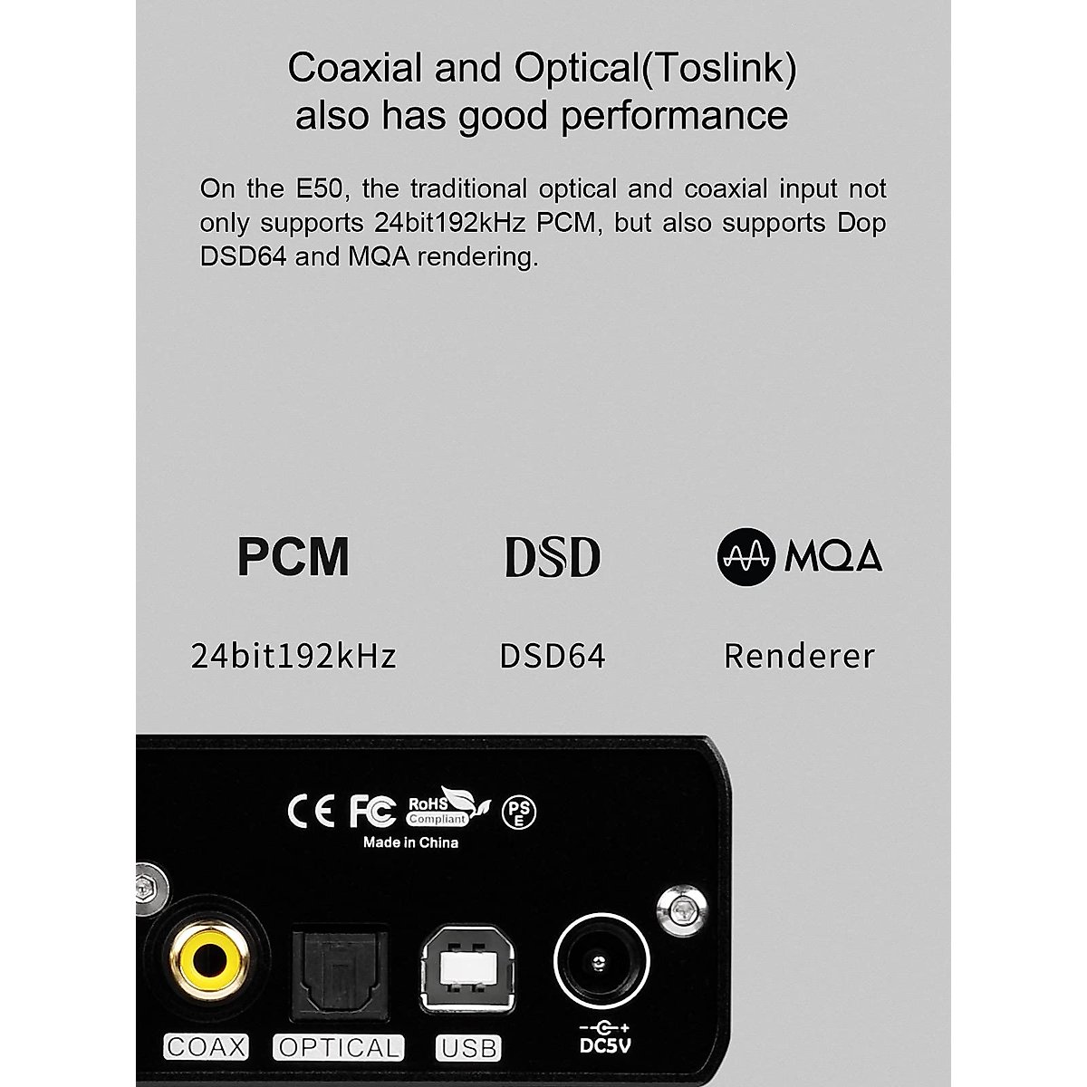 Topping E50 MQA Full DAC ES9068AS XU216 32Bit/768kHz DSD512 PCM768kHz Decoder RCA TRS Ultra Low Noise Preamp (Black)