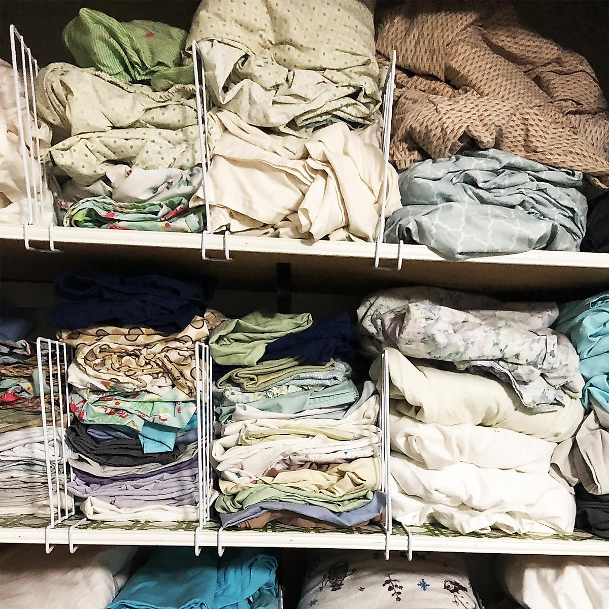 IVONNEY Wire Shelf Dividers Closet Organization, 8 Pack Metal Closet Dividers, White Wire Shelf Separators - Closet Shelf Dividers for Wood Shelves, Vertical Wire Shelving Dividers