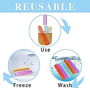 SHENGQIPC Water Bottle Ice Stick, Reusable Ice Sticks for Water Bottles, Ice Pack for Bottles, Pack of 8, Colorful