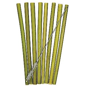 Totally Bamboo 8-Pack Reusable Bamboo Drinking Straws, Dishwasher Safe