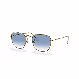 Ray-Ban RB3857 Frank Square Sunglasses, Legend Gold/Clear Gradient Blue, 51 mm