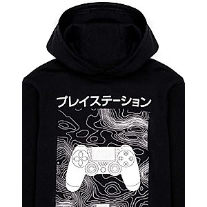PlayStation Kids Hoodie Boys Games Japanese Logo Black Jumper Jacket 9-10 Years